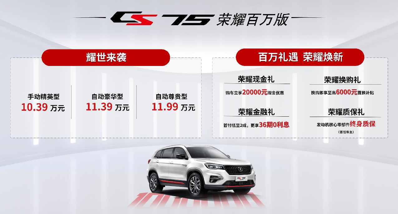 售价6.99万元—11.99万元！长安CS35PLUS/CS75双车荣耀百万版上市_搜狐汽车_搜狐网