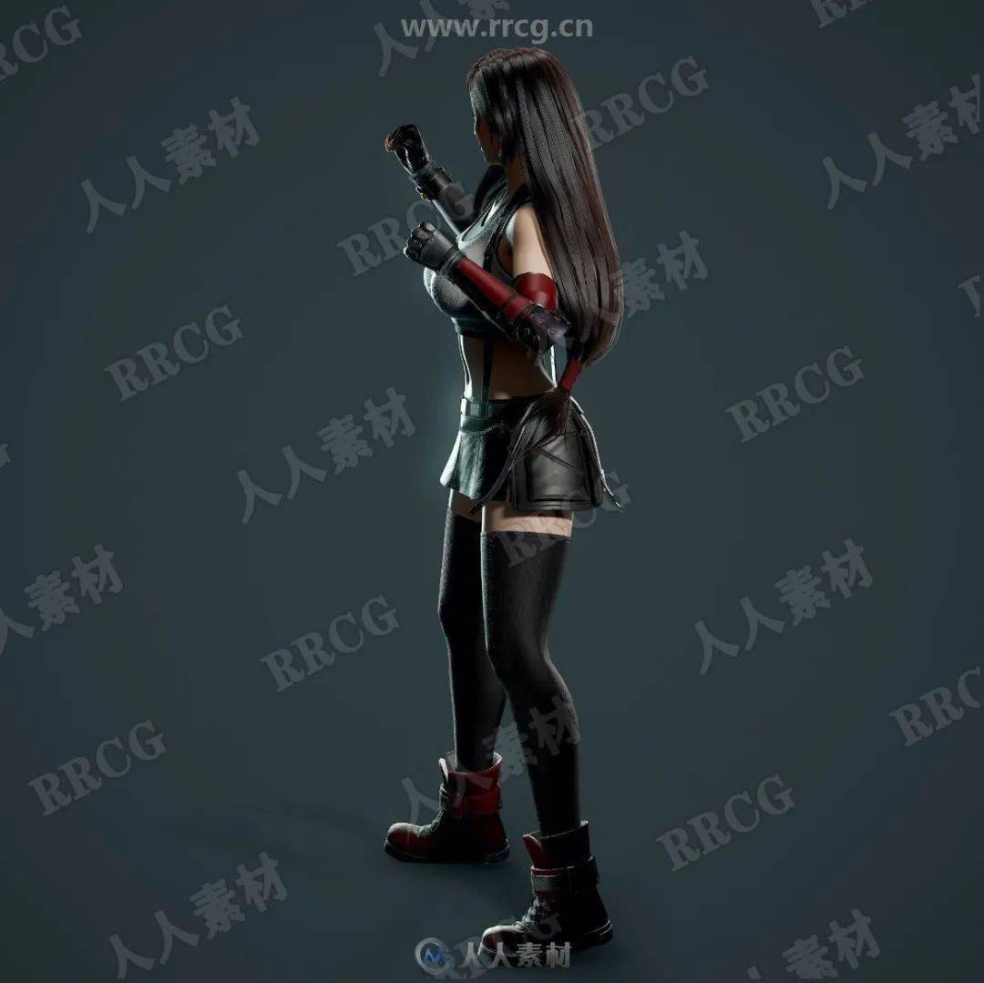 最终幻想7重制版FF7RE女性角色蒂法·洛克哈特Tifa Lockhart高质量3D模型_素材