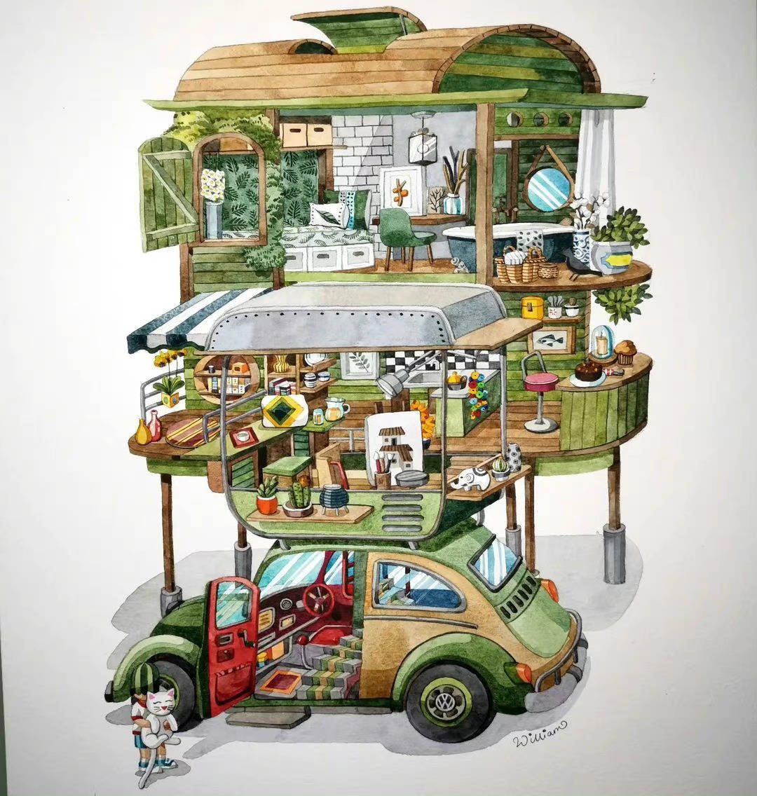 一间小木屋画师William Sim作品欣赏-搜狐大视野-搜狐新闻