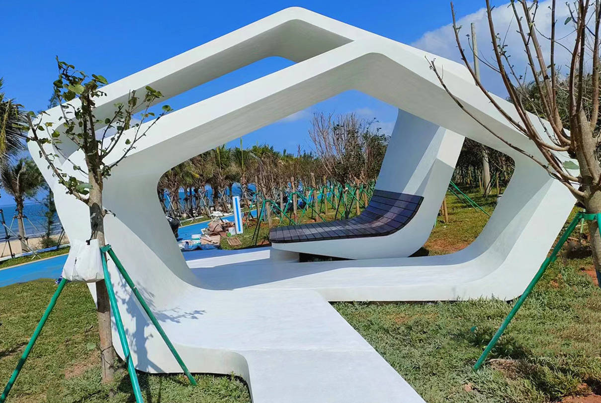 在海边用透光混凝土做的置景凉亭 搜狐大视野 搜狐新闻