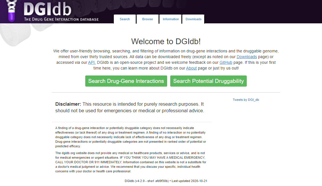 DGIdb：药物基因相互作用数据库_Drug-Gene