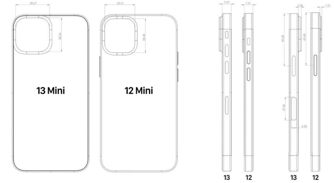 iPhone13系列设计、渲染图曝光 整体变化不大Pro Max版貌似变厚了_iphone
