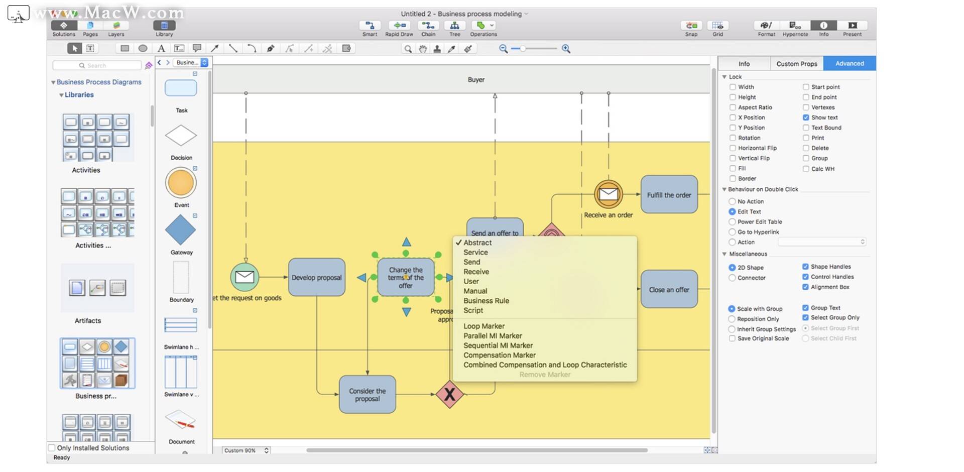 ConceptDraw DIAGRAM如何简化流程图_对象