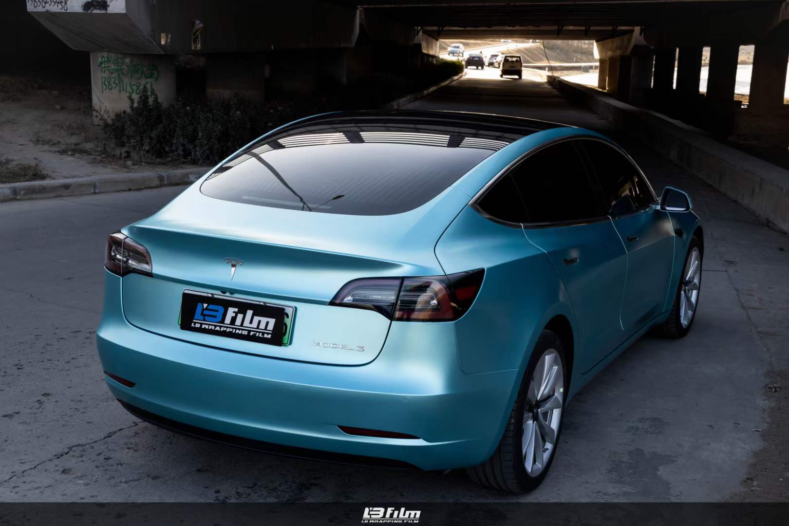 LBFILM改色膜案例：特斯拉model3电光金属湖水蓝_搜狐汽车_搜狐网