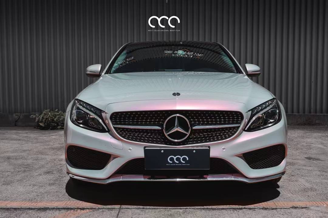 奔驰C200L漫彩改色膜PET梦幻灰,非常美轮美奂_搜狐汽车_搜狐网
