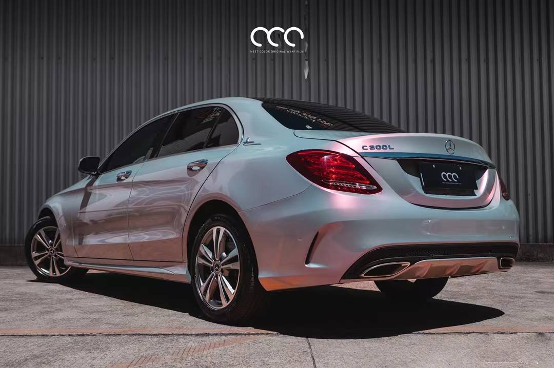 奔驰C200L漫彩改色膜PET梦幻灰,非常美轮美奂_搜狐汽车_搜狐网