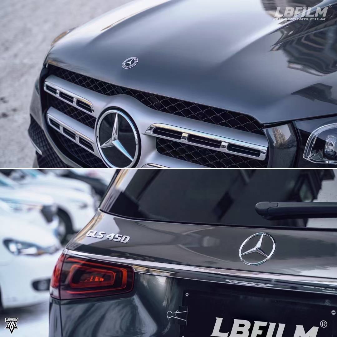 奔驰GLS450-LB改色膜液态金属深邃灰，冷硬不失内涵_搜狐汽车_搜狐网