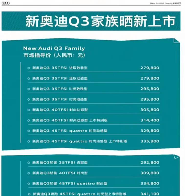 售价27.98万元起，2024款奥迪Q3正式上市，换装1.5T发动机_搜狐汽车_搜狐网