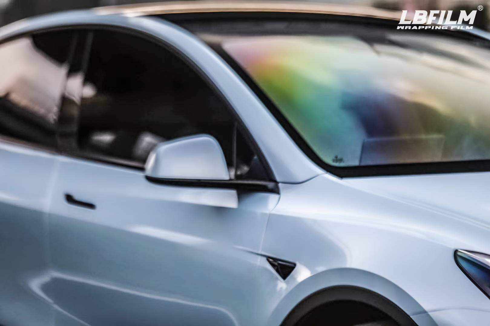 特斯拉modelY-LB改色膜马卡龙爵士蓝，像夏天的冰激凌_搜狐汽车_搜狐网