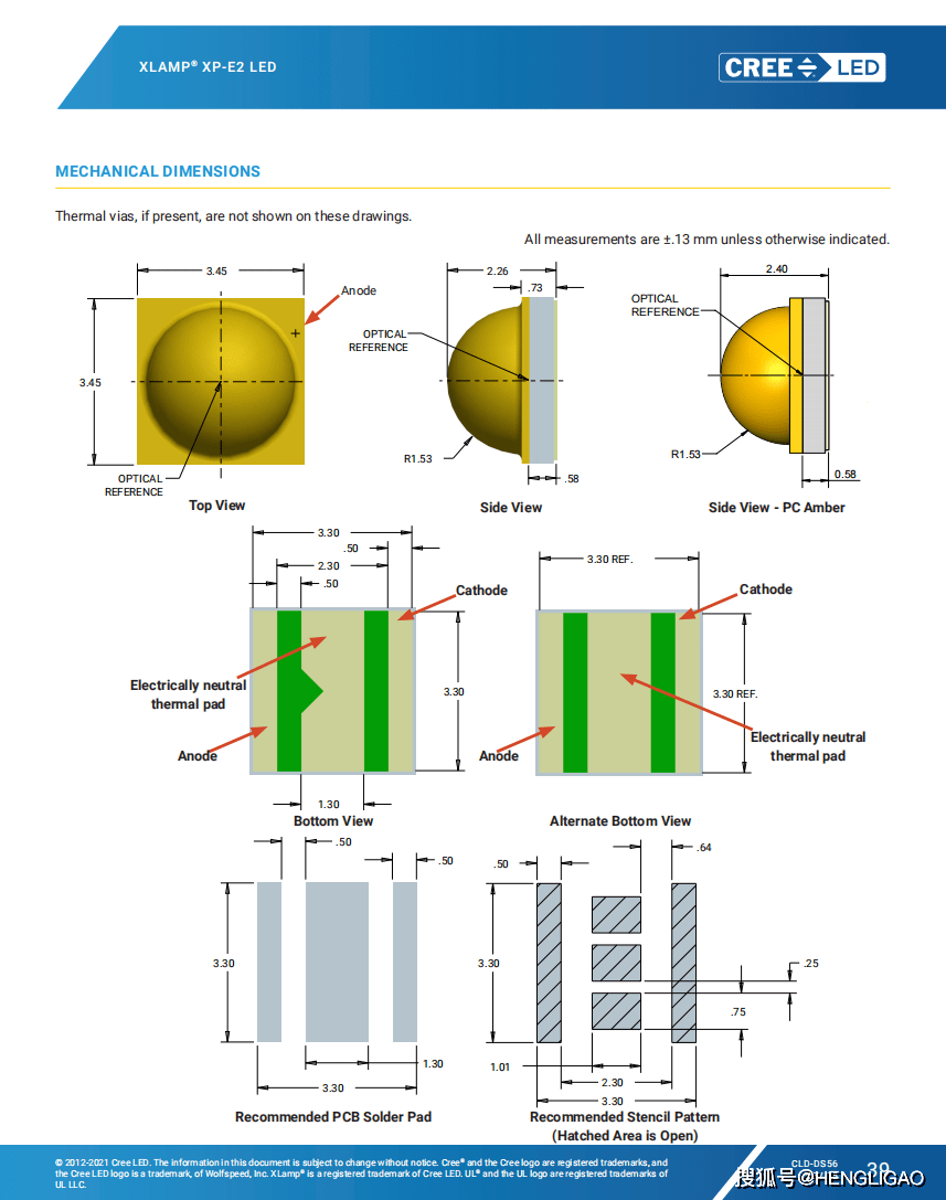 CREE LED XP-E2红光2W 620-630NM大功率3535灯珠-搜狐大视野-搜狐新闻