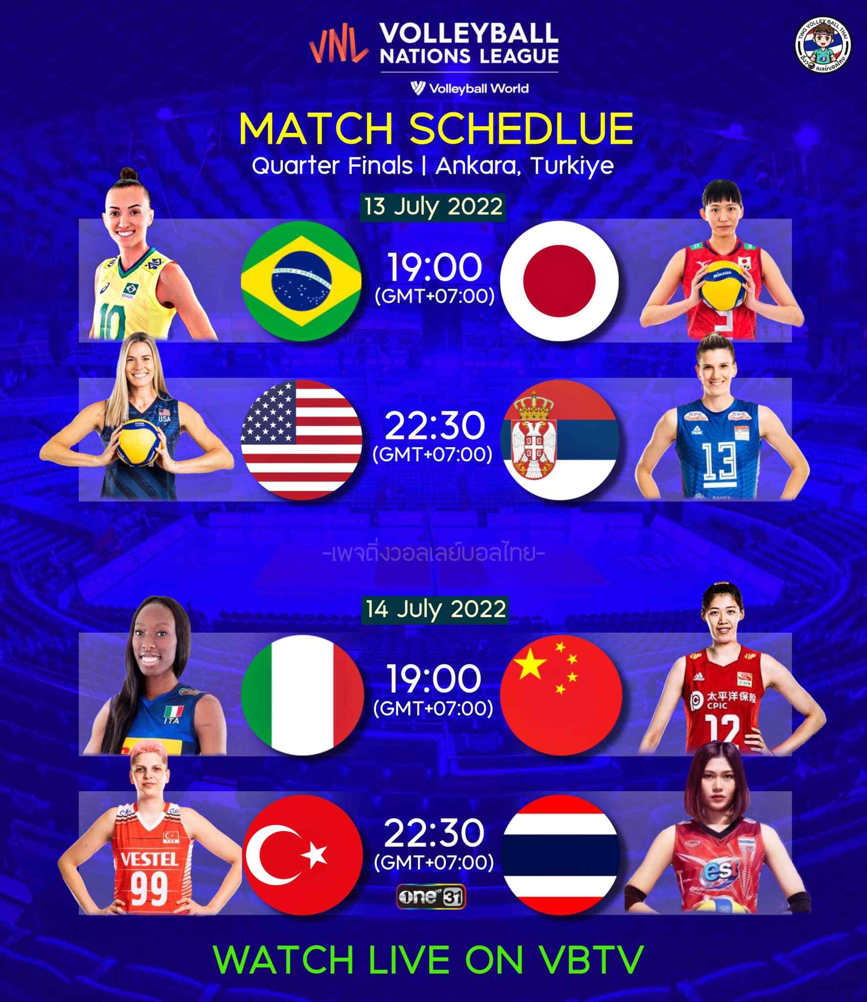 今日直播，2022年VNL女排决战、两场四分之一决赛-搜狐大视野-搜狐新闻