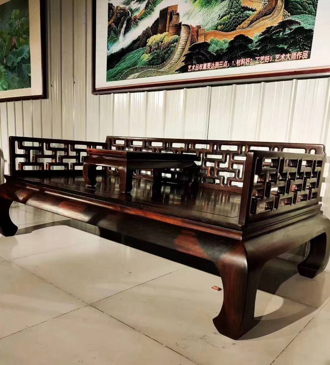 明式大红酸枝罗汉床王义文化艺术馆馆长-搜狐大视野-搜狐新闻