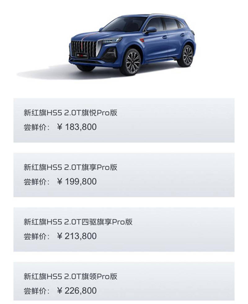 预售18.38万起 新款红旗HS5开启预售_搜狐汽车_搜狐网