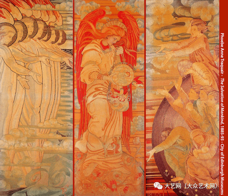 大众艺术网：一位痴情于“中世纪”壁画的女性大师 —— 爱尔兰装饰女画家、壁画家、工艺美术家 Phoebe Traquair 作品_菲比·特拉