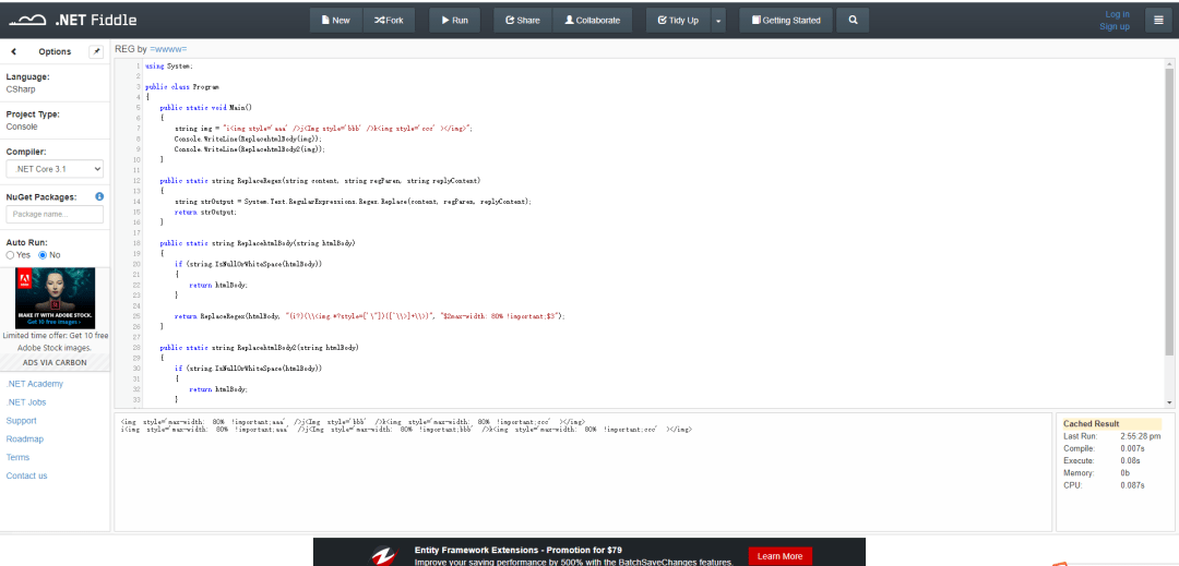 .Net在线编辑工具.NET Fiddle_>k
