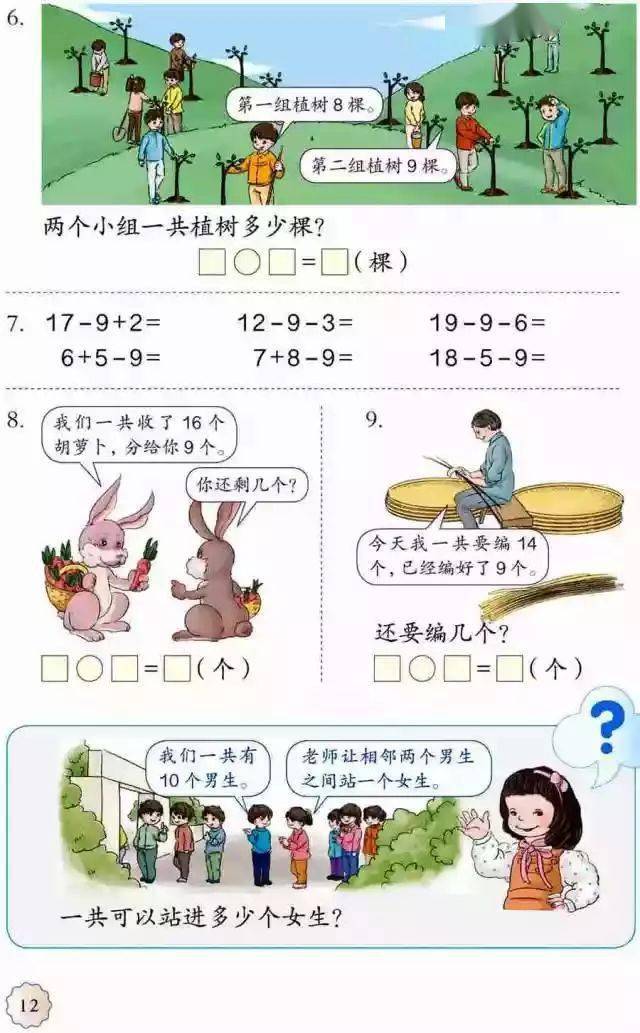 小学一年级数学必背公式、知识点汇总+高清电子教材（人教版），孩子预习必备资料！_被减数