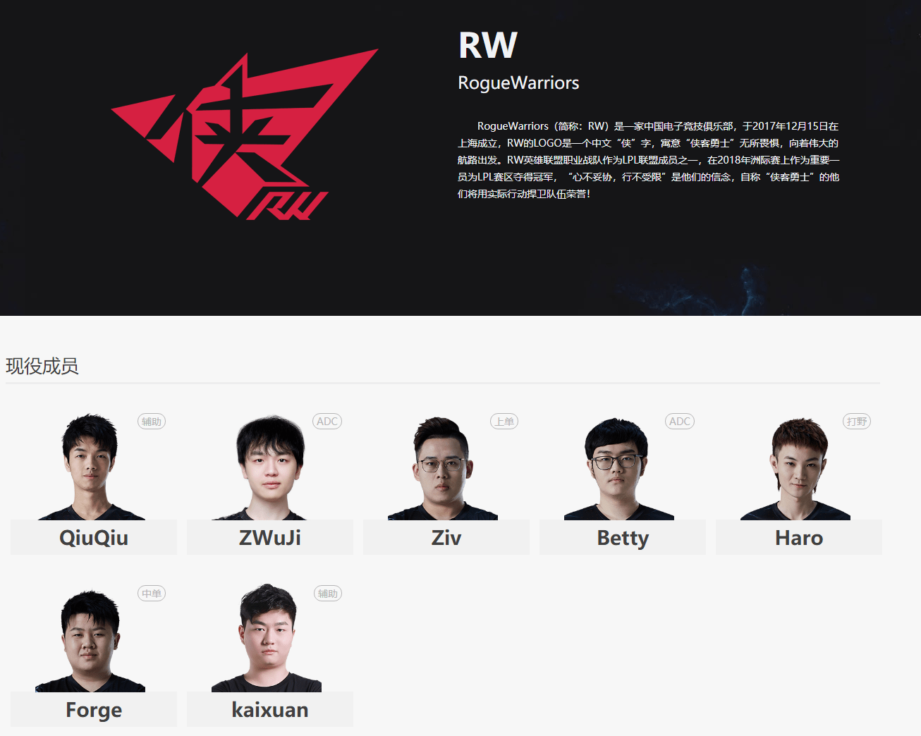LPL官网更新：Doinb的好兄弟ZWuJi回归RW_名单