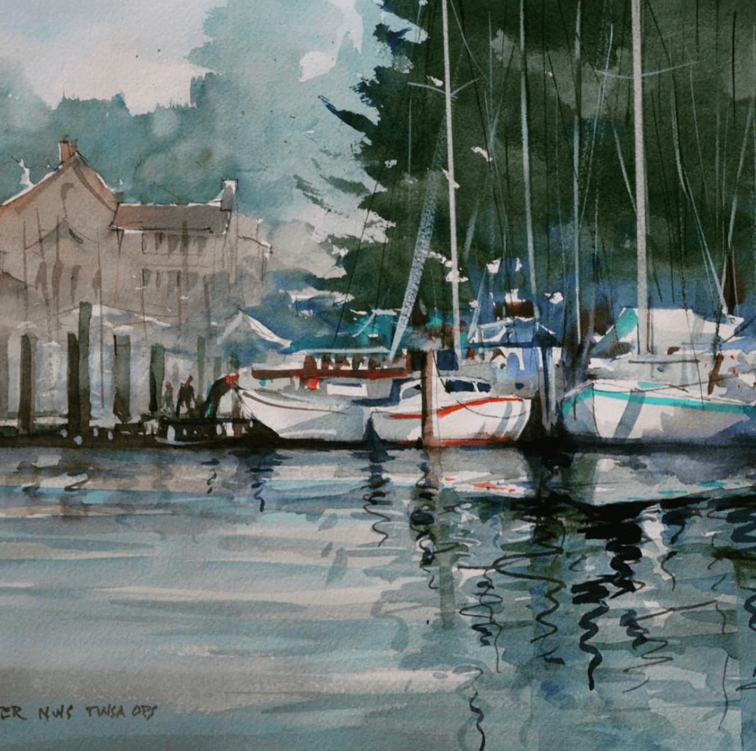 Michael Holter的水彩充满着对大海的渴望！_美国的