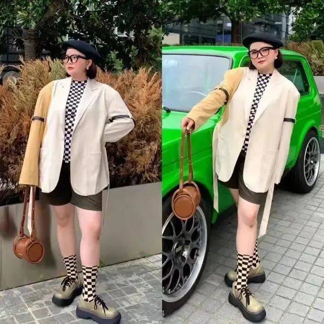 微胖女人怎么显瘦？这位130斤的博主，穿衣搭配只有 90斤”女生