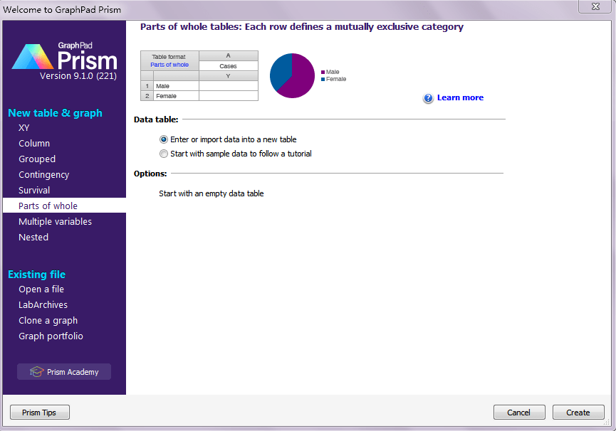 Graphpad作圆环图（Donut plot）详解剖析_Parts