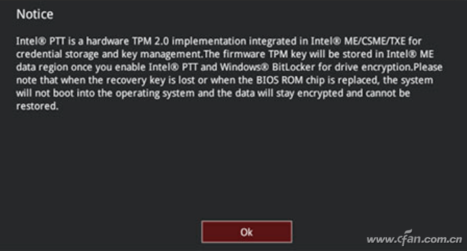 fTPM问题多 学会开关很重要_Intel_平台_Enable