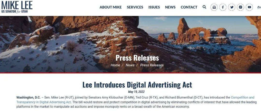 域外动态||美国参议员提出《数字广告竞争与透明度法案》_平台_供应方_交易额