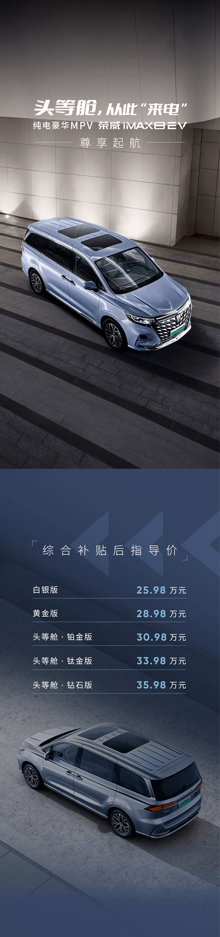 大家庭出行新选择！纯电豪华MPV荣威iMAX8 EV上市，售25.98万起_搜狐汽车_搜狐网