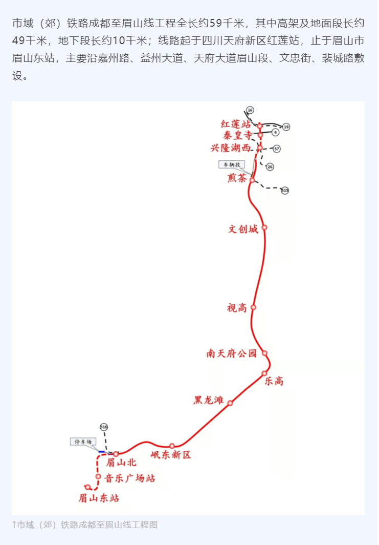 市域（郊）铁路成都至眉山线工程即将开工：最高速度 160km / h_天府_车辆_轨道