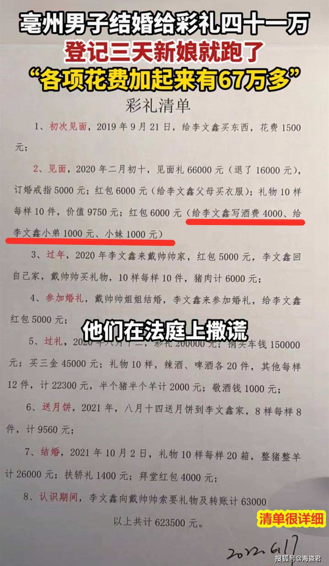 女子收62万彩礼却拒绝同房,领证第3天离家出走,丈夫:日赚20万女方小戴男方