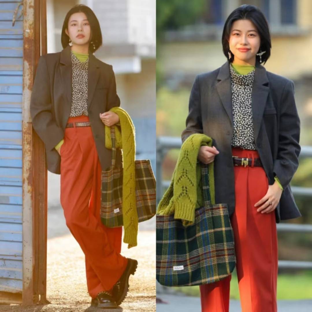 绿色搭配这13个颜色，好看又高级_look_黑色_白色