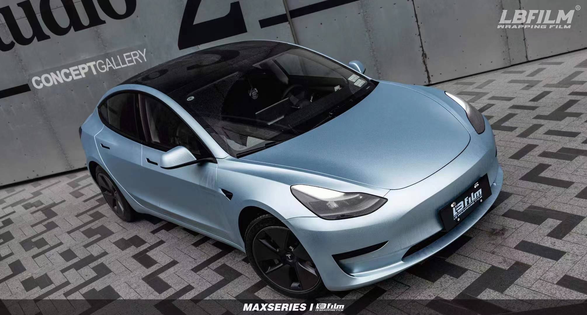 特斯拉model3-LB改色膜超亚纳米蓝，这个蓝色不一般!_搜狐汽车_搜狐网