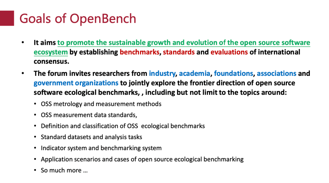 OpenBench 的愿景：促进开源软件生态系统的可持续性增长与演变_基准_国际_领域
