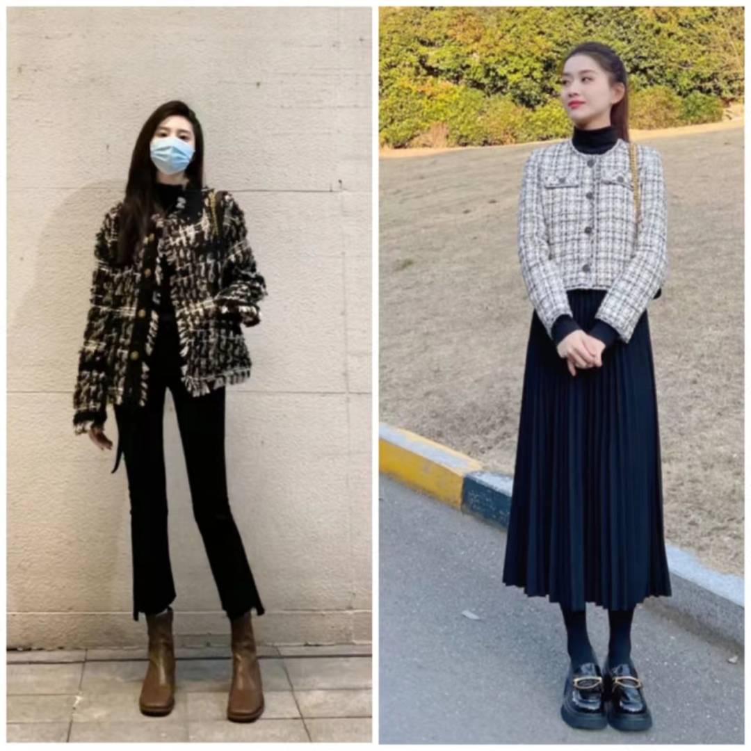 这39套小香风穿搭太高级了，3个搭配技巧，谁穿谁好看_look_外套_黑色