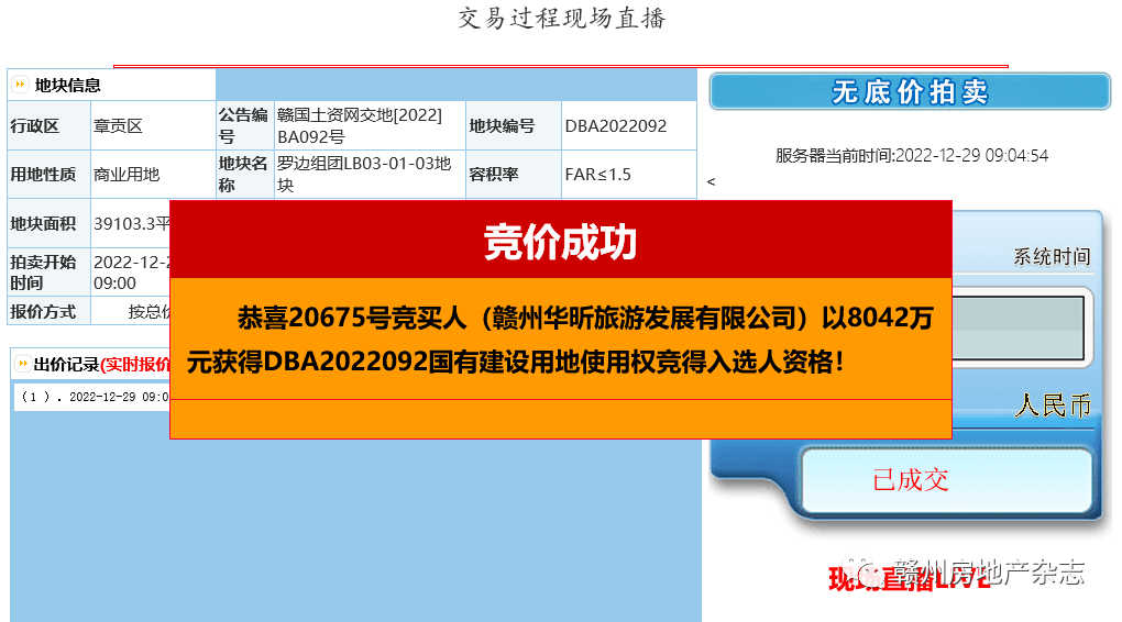 30轮激烈竞拍！赣州中心城区这宗住宅地块以楼面价3877.68元/㎡成交！_土地_商业_用地