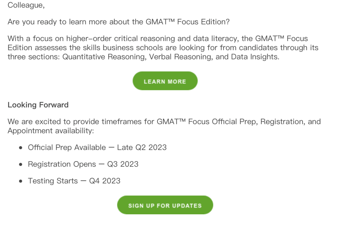 最新消息！新版GMAT开放时间、考试内容大公布！_Focus_Edition_科目