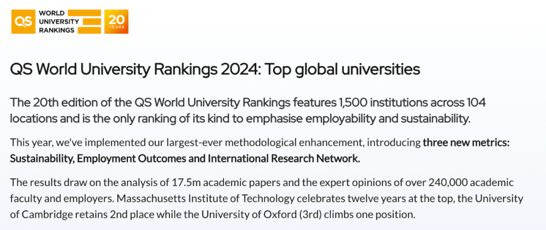 重磅！2024QS世界大学排名发布，UQ全球第43，澳洲高校排名集体上升，创新纪录_Faculty_Ratio_昆士兰