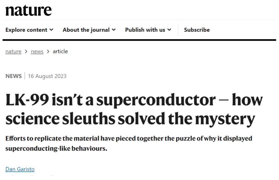 纯LK-99竟是一种绝缘体！“室温超导乌龙”为科学留下怎样警示_科研_超导体_研究人员