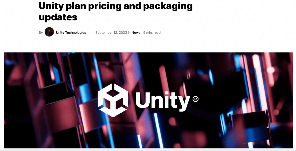 Unity新增“运行费”：达到阈值游戏每次安装收费20美分_费用_收入_Plus