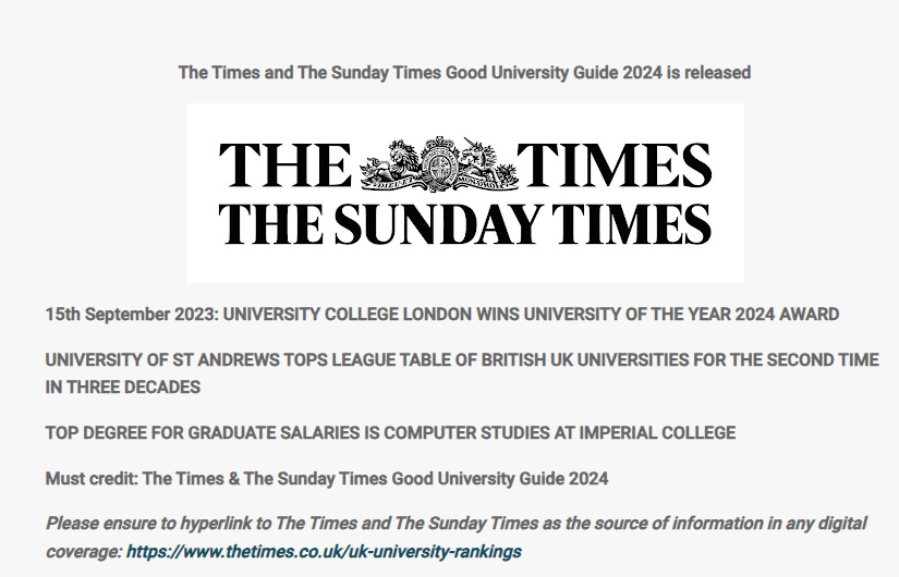 齐了！2024TIMES英国大学排名发布！英本土三大榜单全部出炉！附TOP50对比！_年度_研究_Times